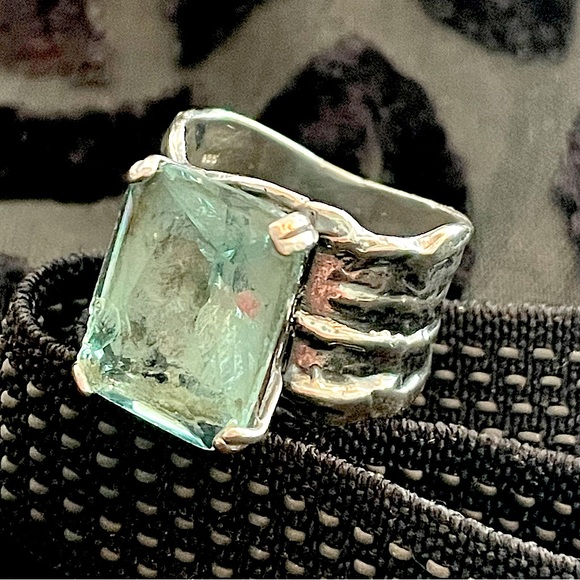 Silpada | Jewelry | Vintage Silpada Artisan Sterling Silver Aqua Glass Statement Ring R68 Size 7 ...
